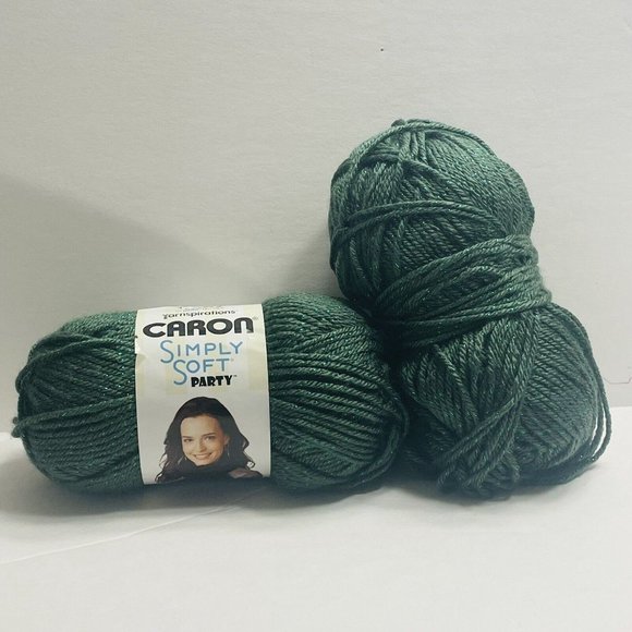 Caron | Other | Caron Simply Soft Party Yarn Dark Sage Sparkle Green ...